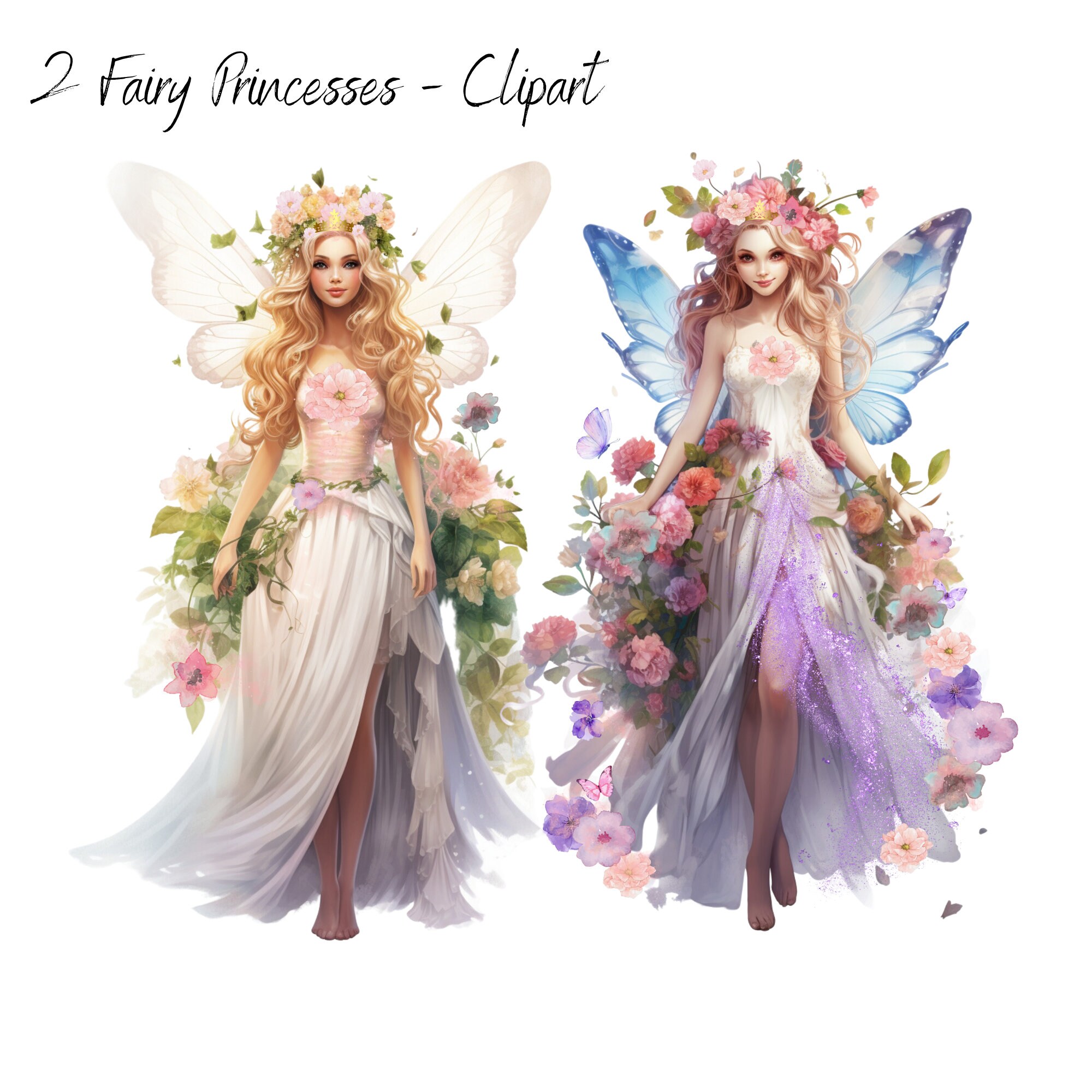 Forest Fairy Clipart, Magical Watercolor Clipart, Fairy Tale Garden ...