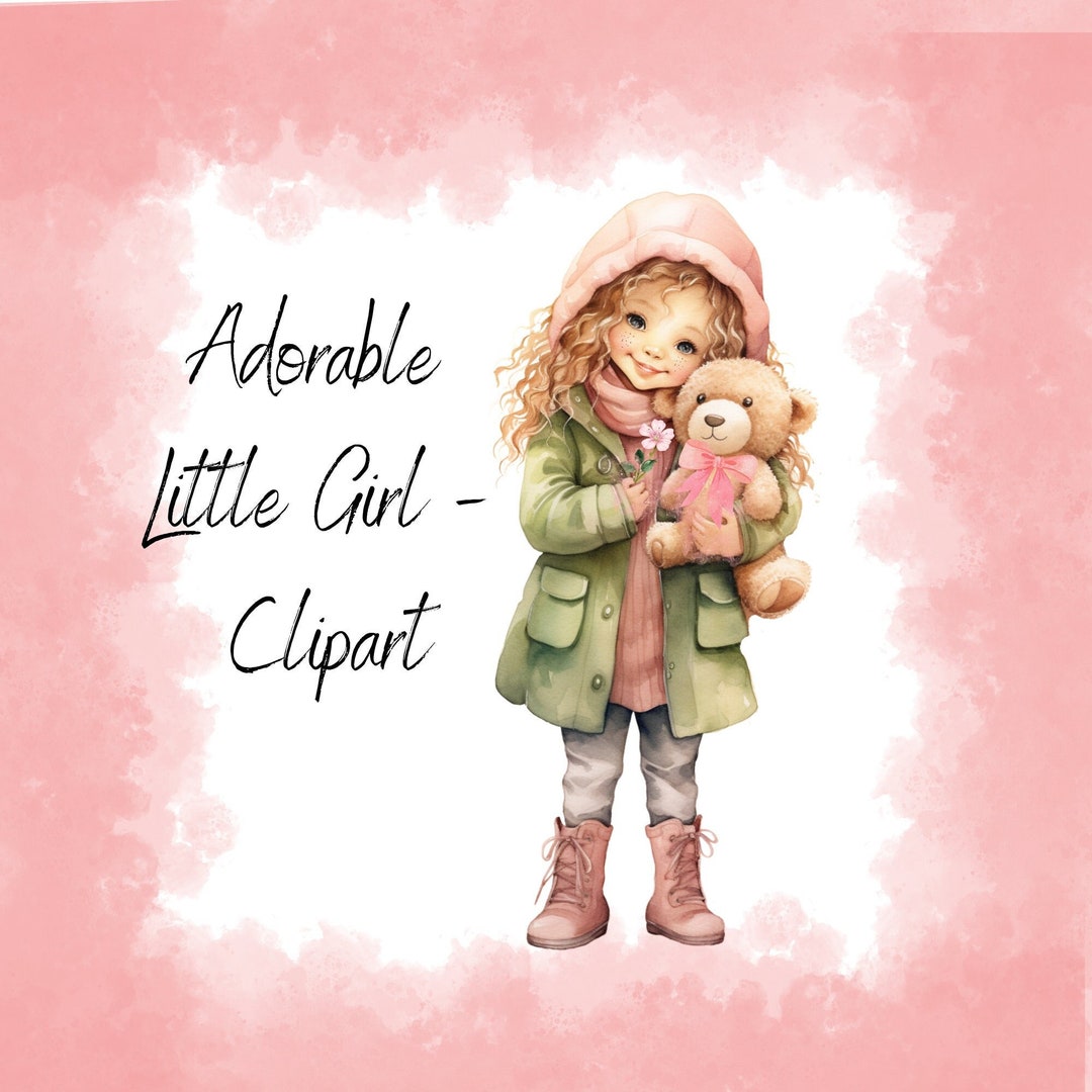 Little Girl Clip Art, Girl Clip Art, Girls Clip Art, Cute Girl Holding ...