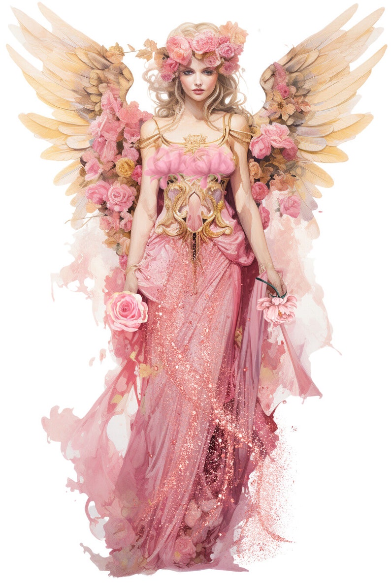 Watercolor Flower Angels, Angel Clipart, Angel Clip Art, Angel PNG ...