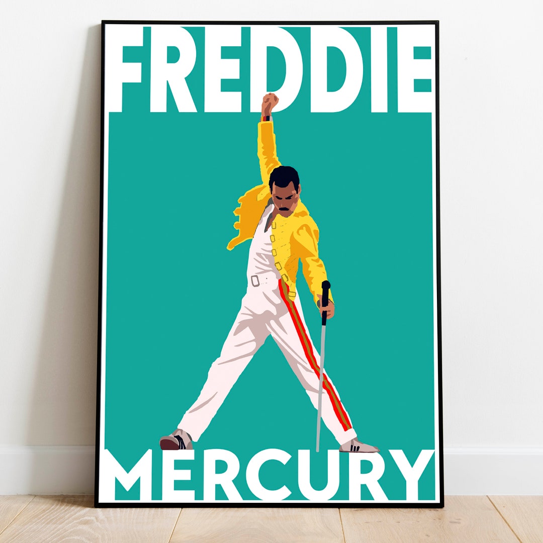 Queen Freddie Mercury Iconic Wall Art of a Music Legend Vector A3 Art ...