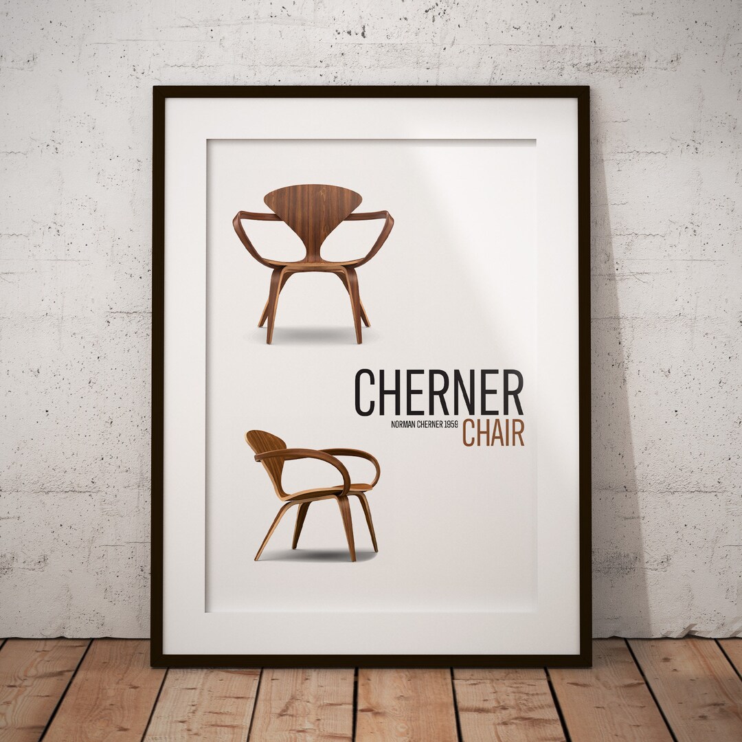 The Iconic Design Cherner Chair Vector Art Poster Norman Cherner 1959 ...