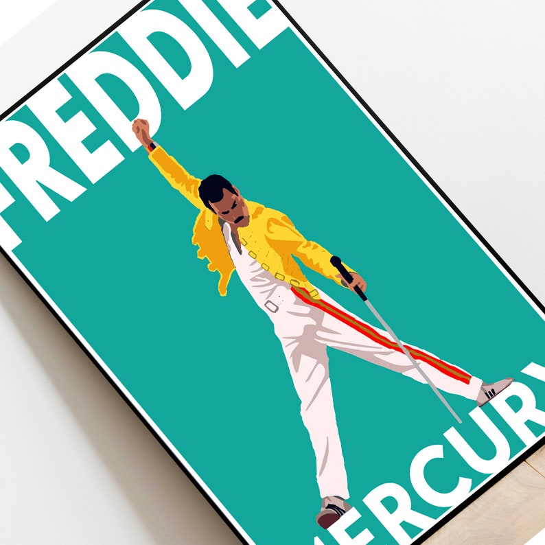 Queen Freddie Mercury Iconic Wall Art of a Music Legend Vector A3 Art ...
