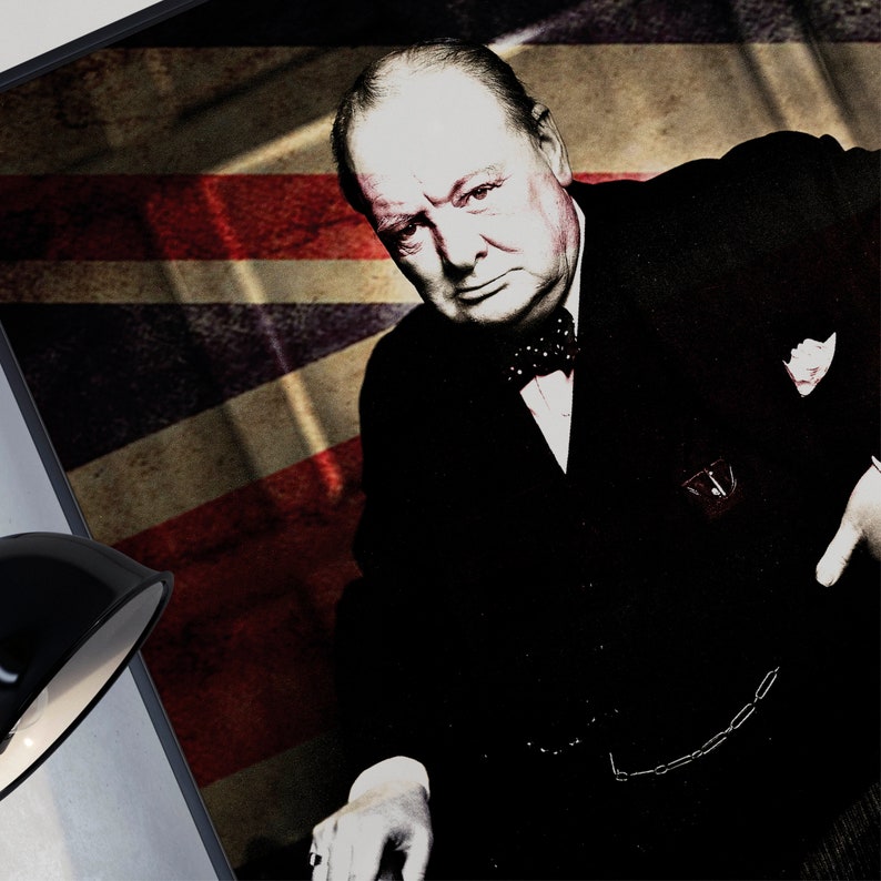 Iconic Sir Winston Churchill Double Exposure Picture With Inspirational ...