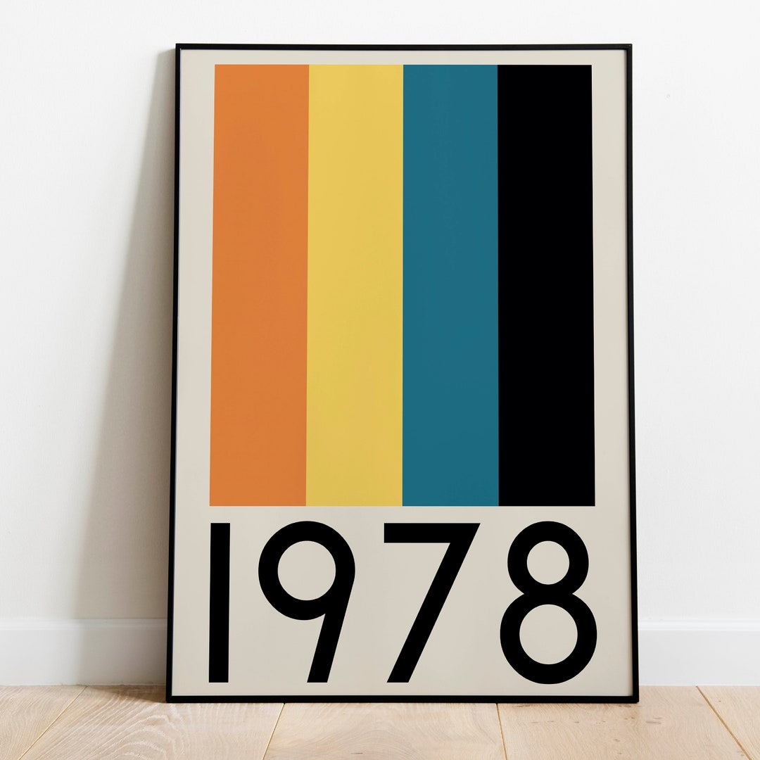 Retro Personalised 1978 years and Colours Can Be Changed A3 Vintage ...