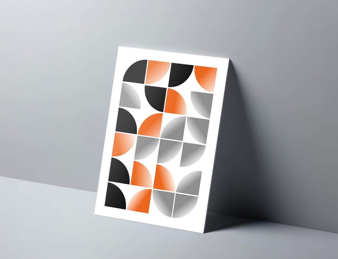 Abstract Modern Art A3 Poster Modern Art Abstract Quarter Circle Wall ...