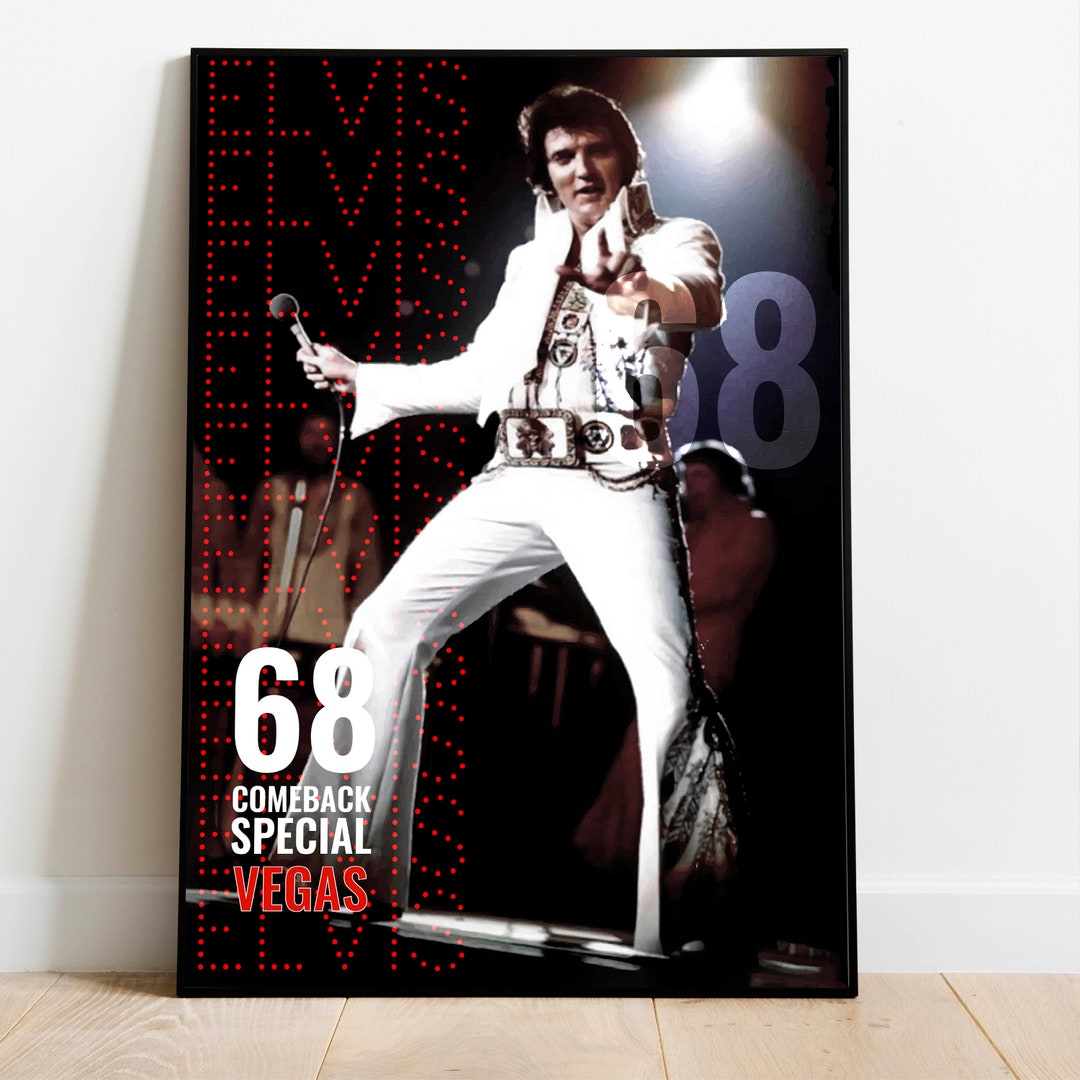 Elvis Presley Comeback Tour Special Las Vegas 68 Vector Art A3 Poster ...