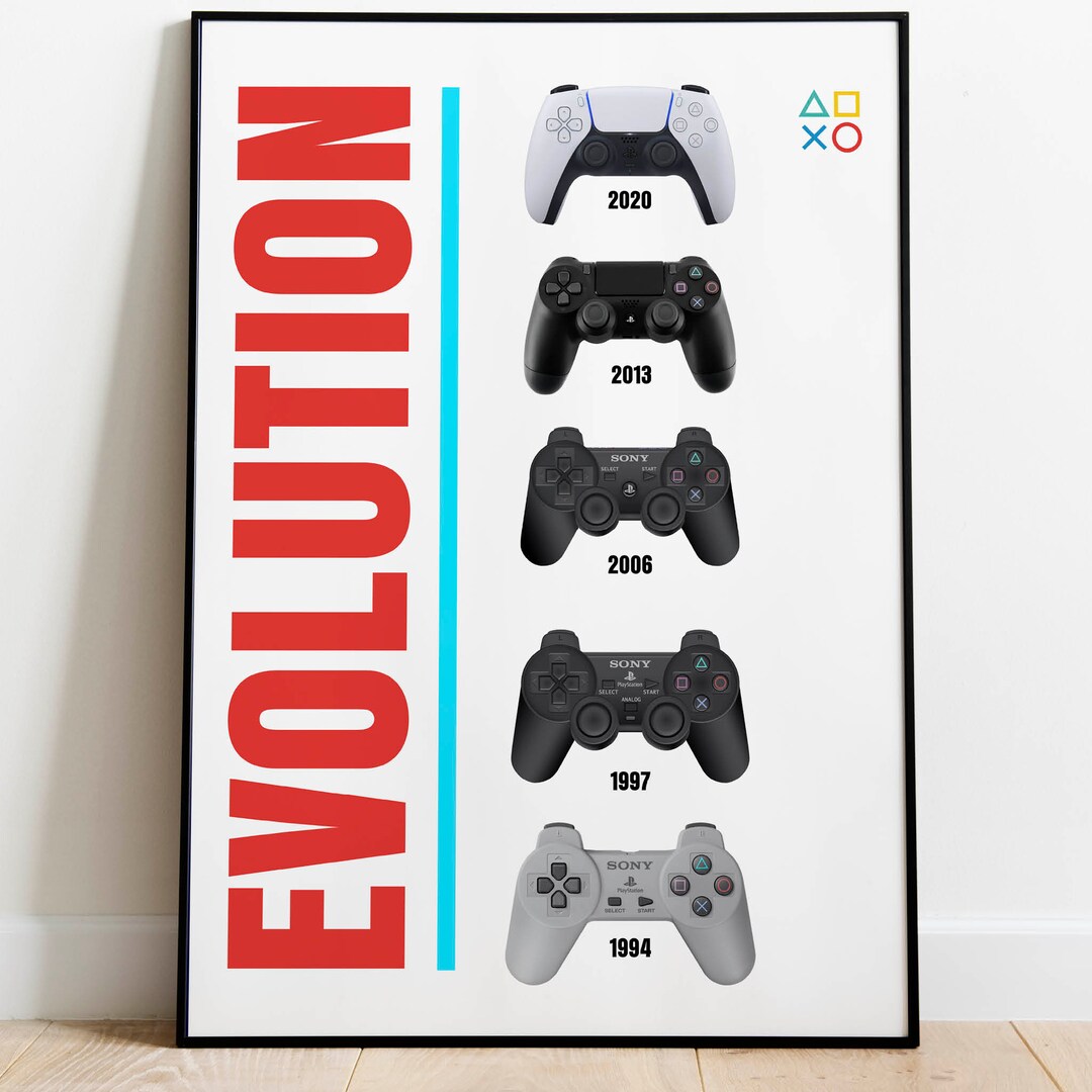Evolution of Playstation Contollers Wall Art Gamers Gift Gaming Poster ...
