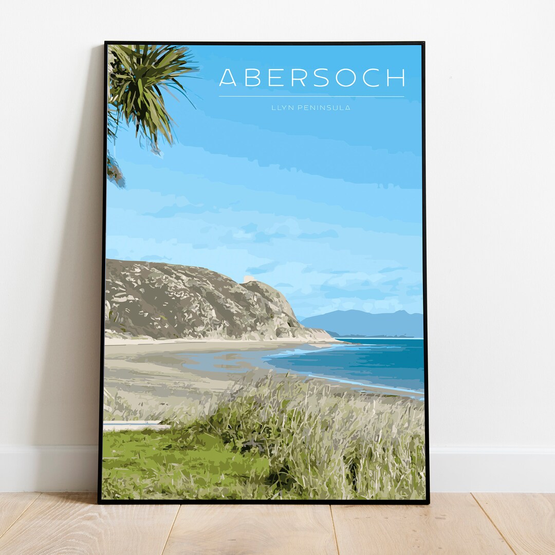 Abersoch Wall Art Llyn Peninsula North Wales Poster Welsh Beach Resort ...