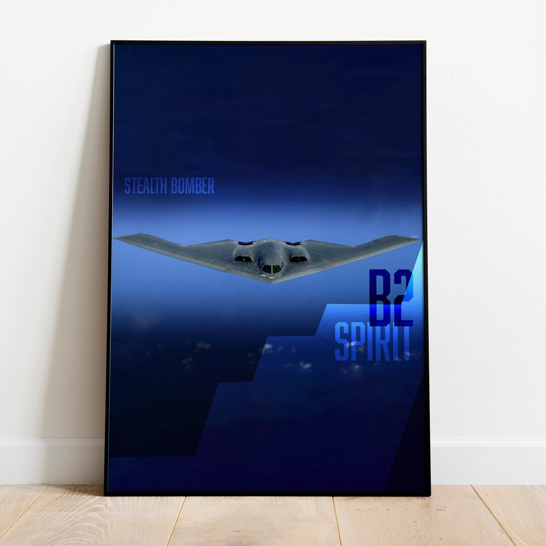 B2 Spirit Stealth Bomber Wall Art A3 Vector Poster US Airforce Air ...