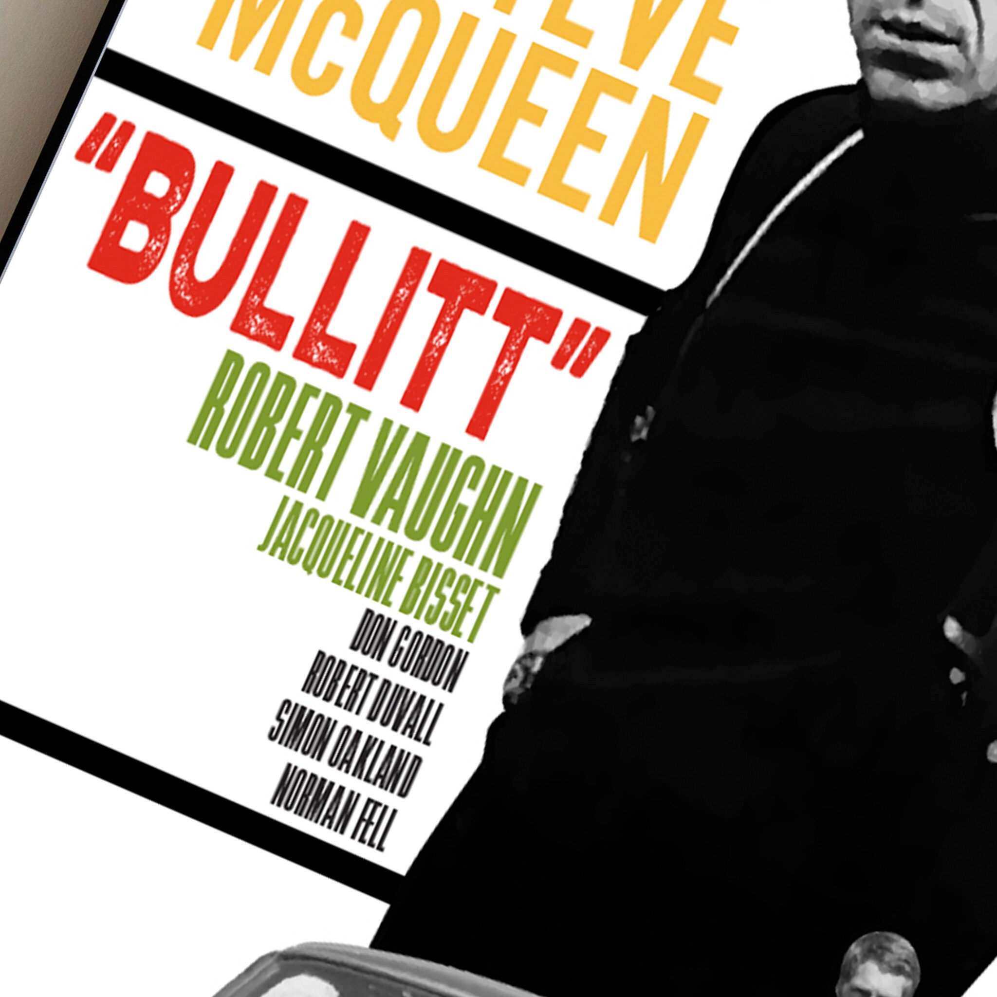 Bullitt Steve Mcqueen Classic Vintage A3 Movie Poster Based on the ...