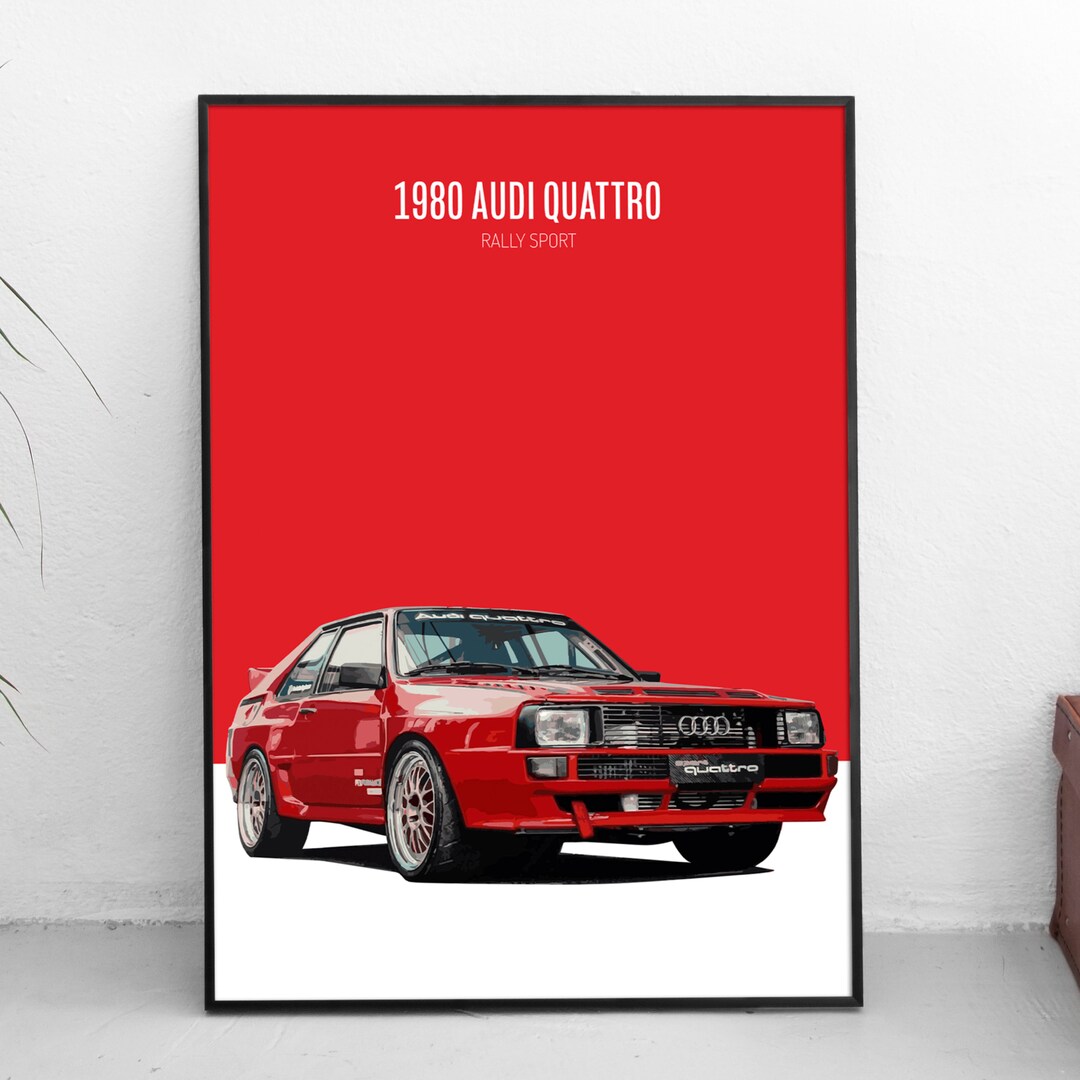 The Legendary 1980 Audi Quattro Vector Classic Car Poster Vector A3 ...