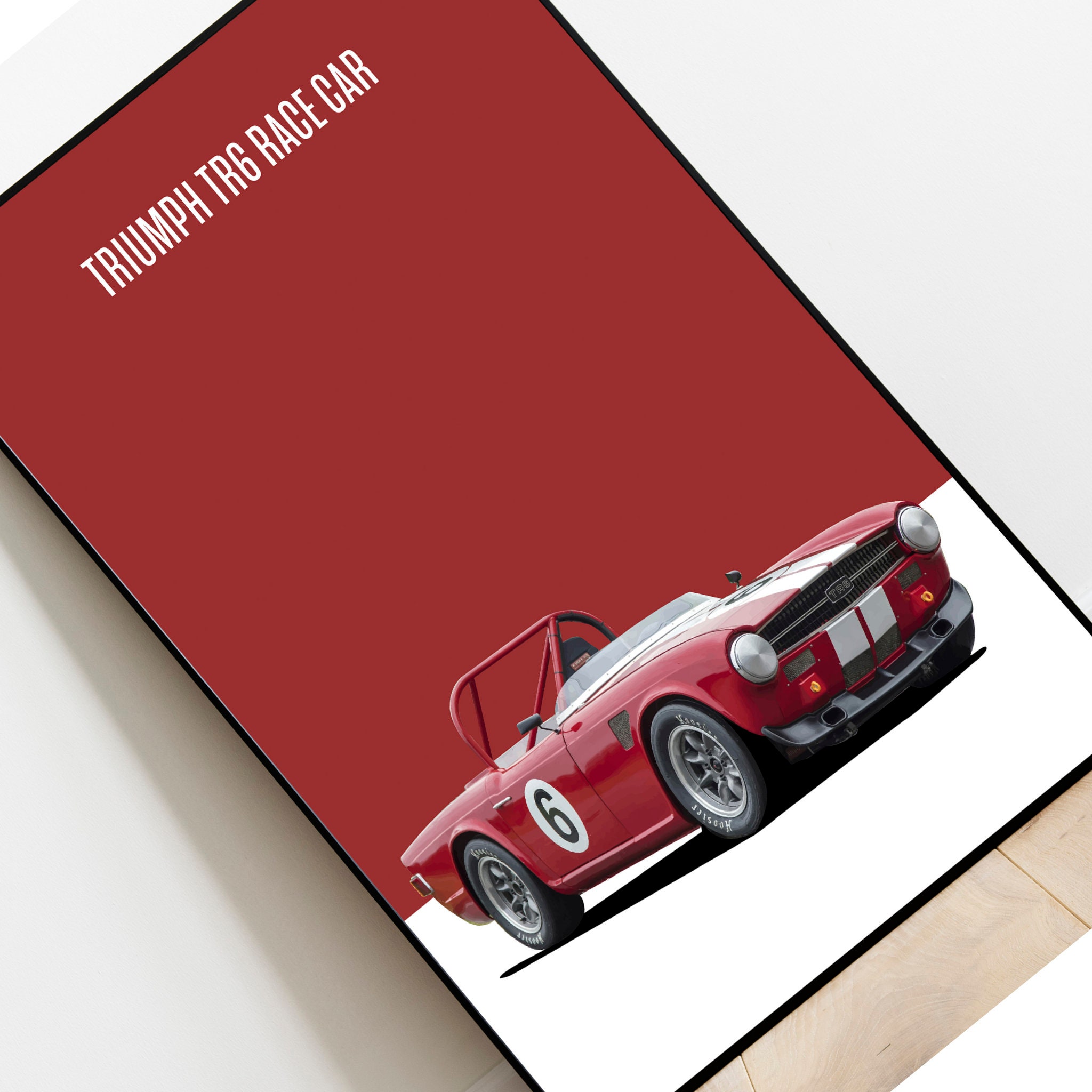 Triumph TR6 Race Car Poster Vector Classic Car Poster Vector A3 Triumph ...