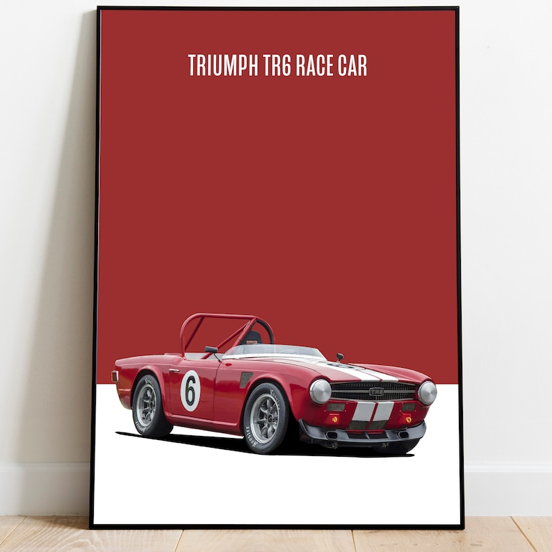 Triumph TR6 Race Car Poster Vector Classic Car Poster Vector - Etsy
