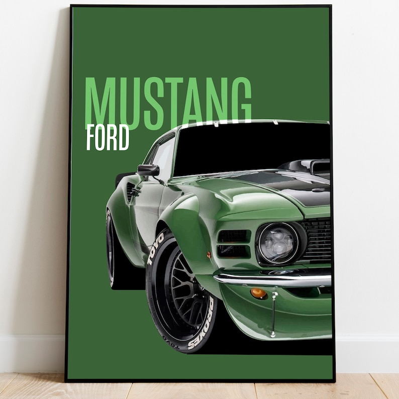The Iconic Ford Mustang Vector Classic Car Poster Vector A3 - Etsy