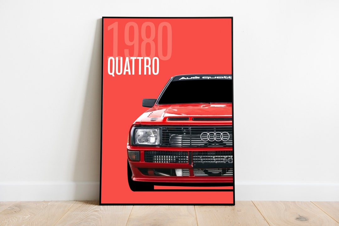 The Legendary 1980 Audi Quattro Vector Classic Car Poster Vector A3 ...