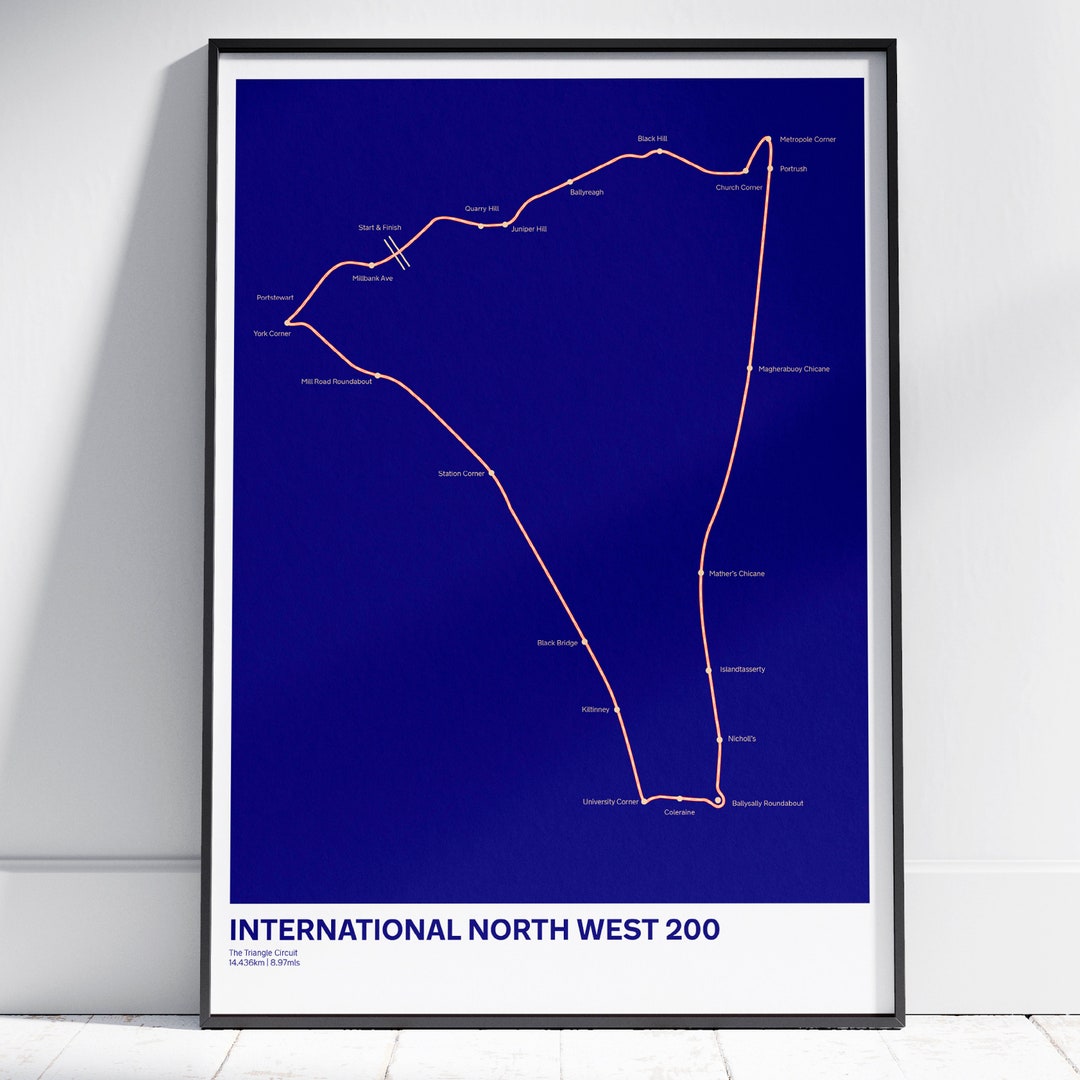 The International North West 200 NW200 Track Circuit Map Road Racing ...