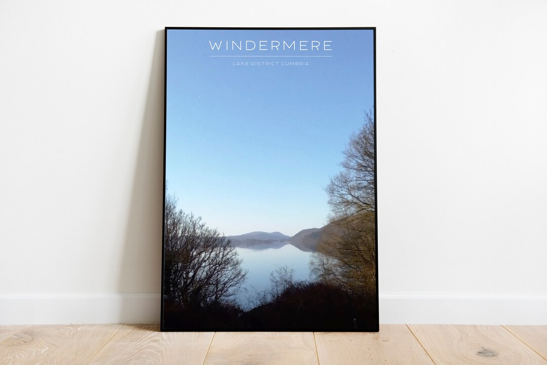 Lake Windermere Scenic Vector Art Posters South and North Facing A3 ...
