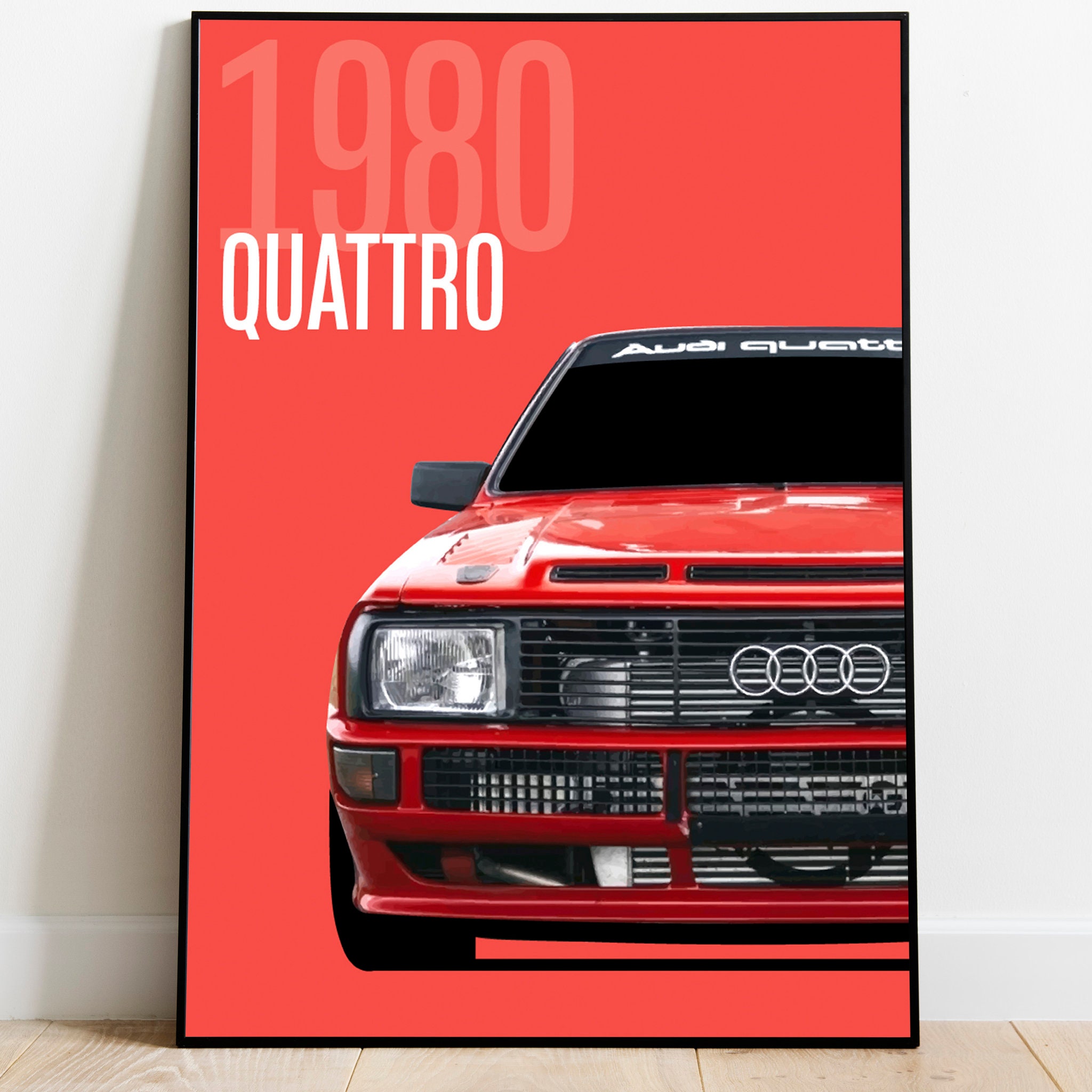 The Legendary 1980 Audi Quattro Vector Classic Car Poster Vector A3 ...