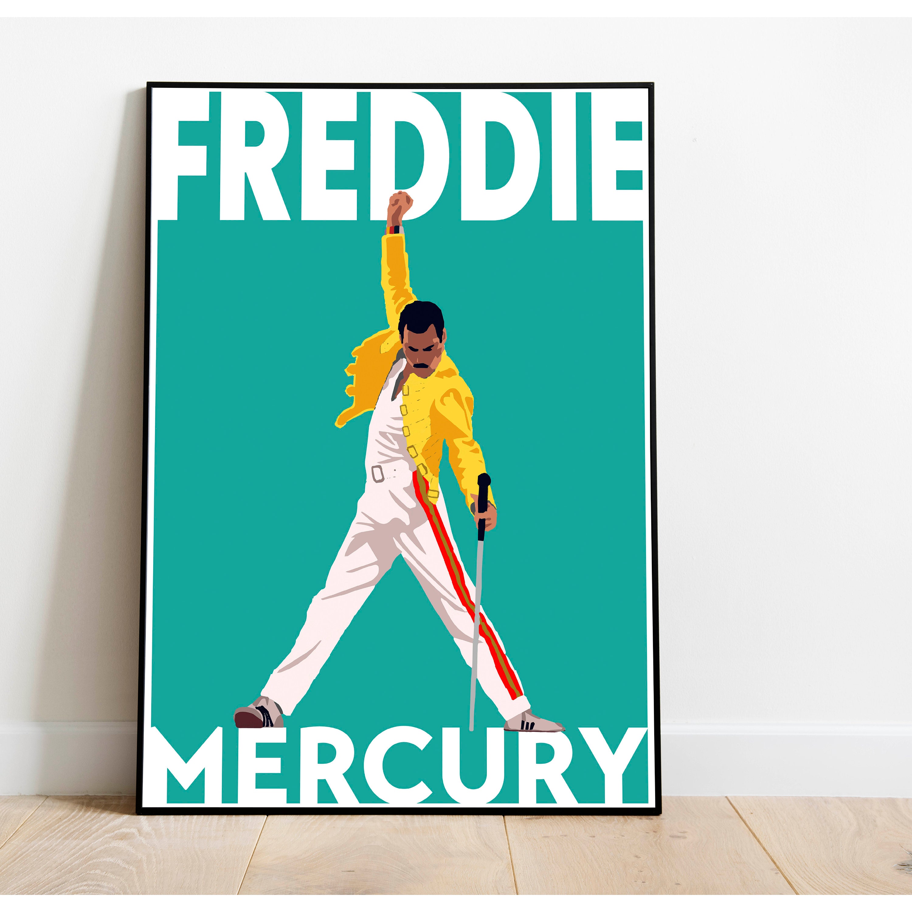 Queen Freddie Mercury Iconic Wall Art of a Music Legend Vector A3 Art ...