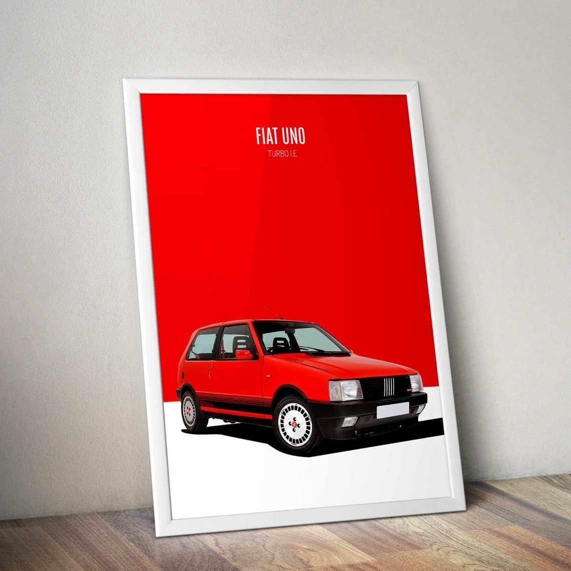 FIAT Uno Turbo I.E Abarth A3 Car Poster Fiat Classic Car Poster Abarth ...