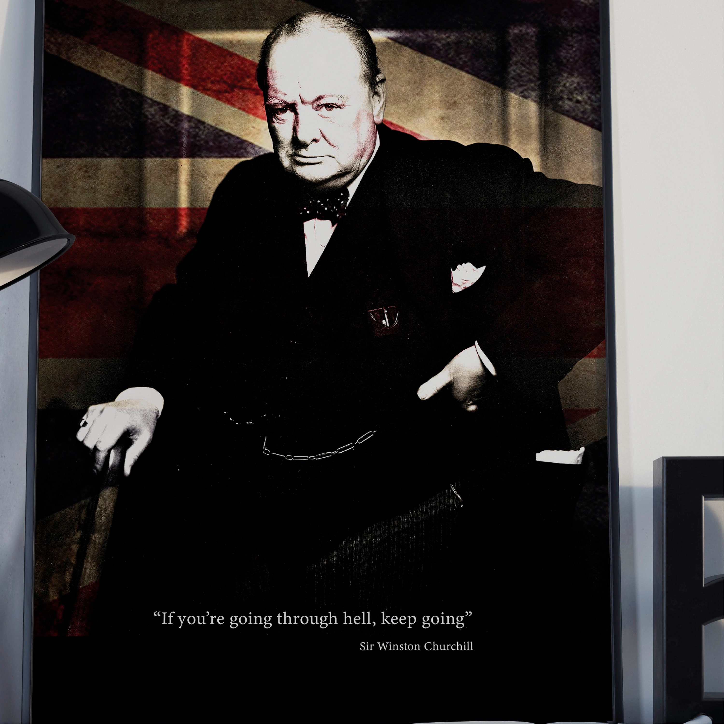 Iconic Sir Winston Churchill Double Exposure Picture With Inspirational ...