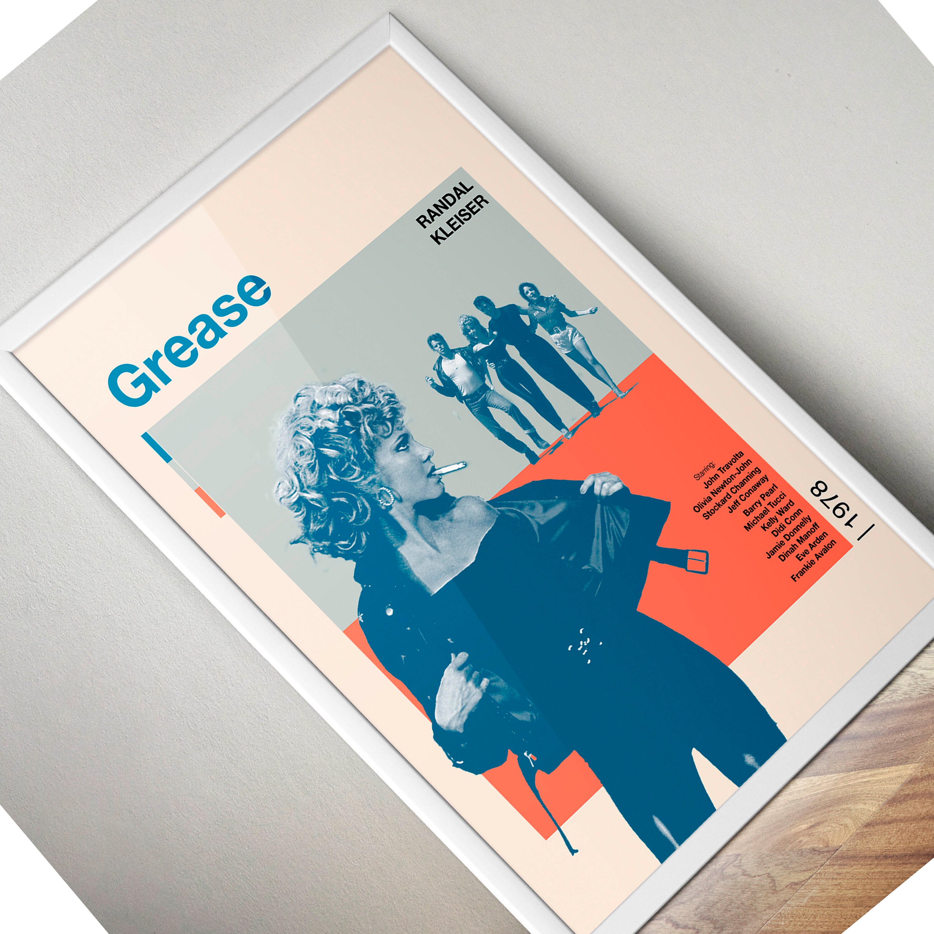 Grease Poster Grease Movie Retro Movie Movie Print High Quality Olivia ...