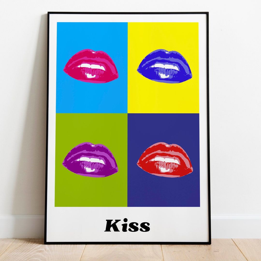 The Kiss Pop Art A3 Poster Pop Art Wall Art Lips - Etsy