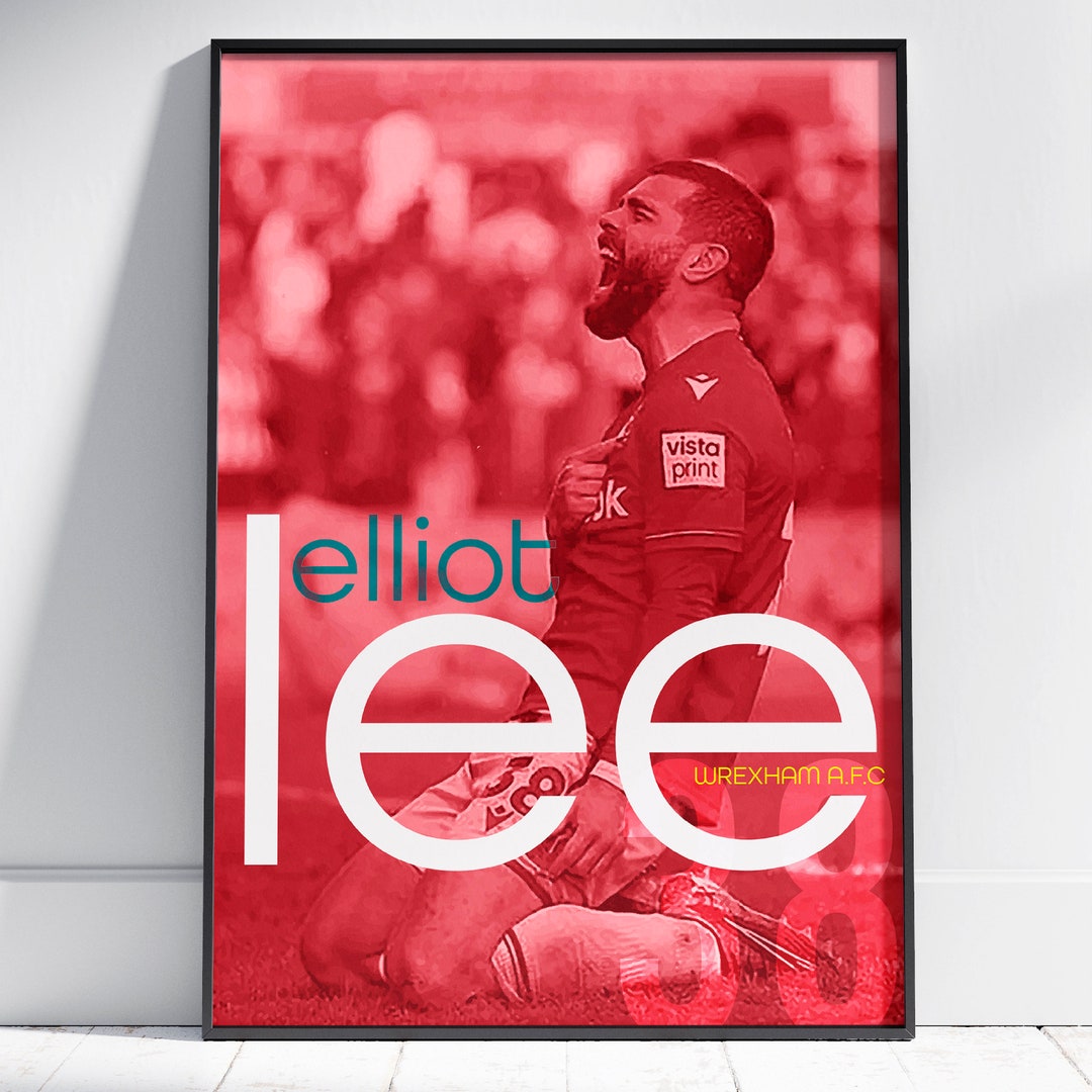 Elliot Lee Wrexham AFC A3 Vector Poster Soccer Football Art Man Cave ...
