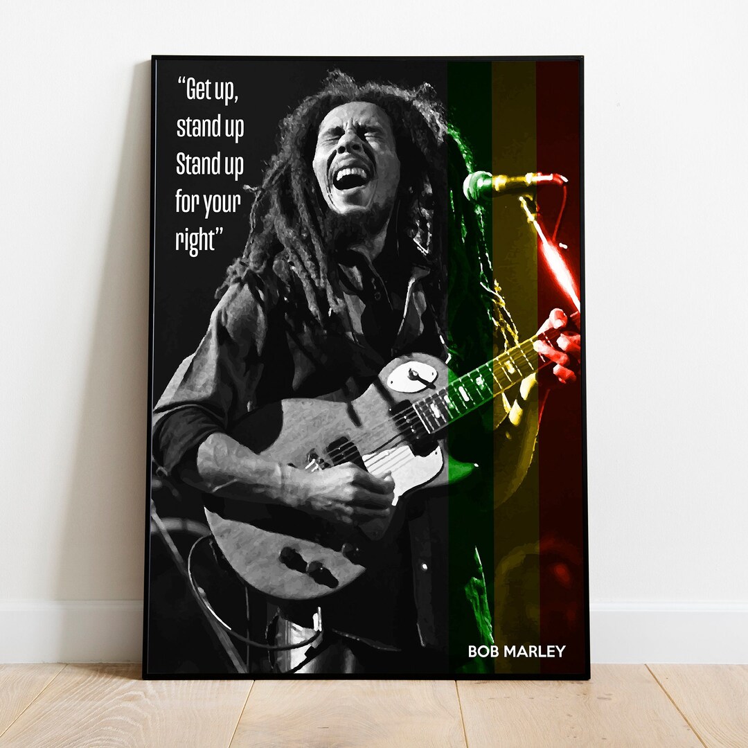 Bob Marley 'get up Stand up Stand up for Your Right' Vector Art Poster ...