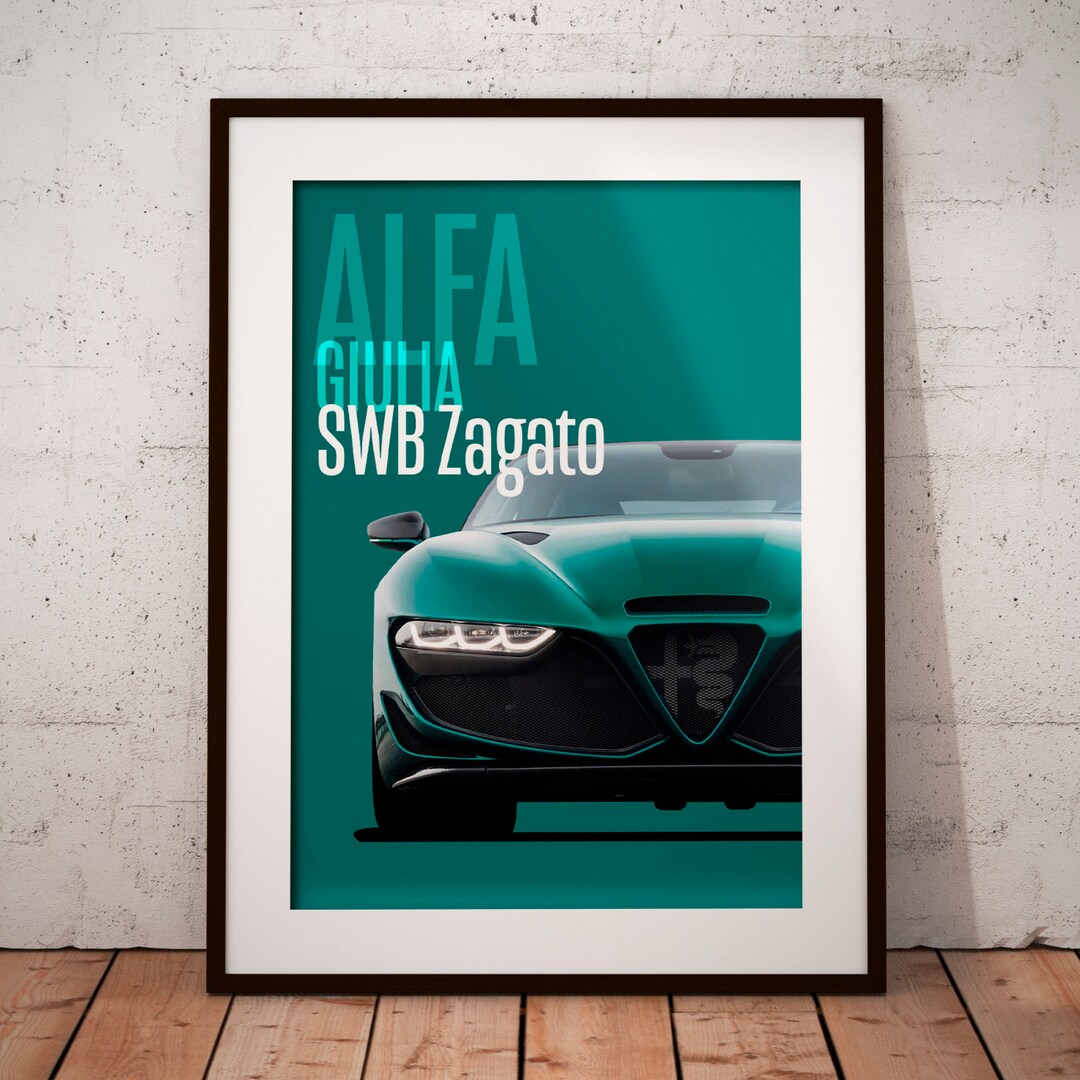 Alfa Romeo Giulia SWB Zagato Alfa Romeo Car Poster Vector A3 Clover ...