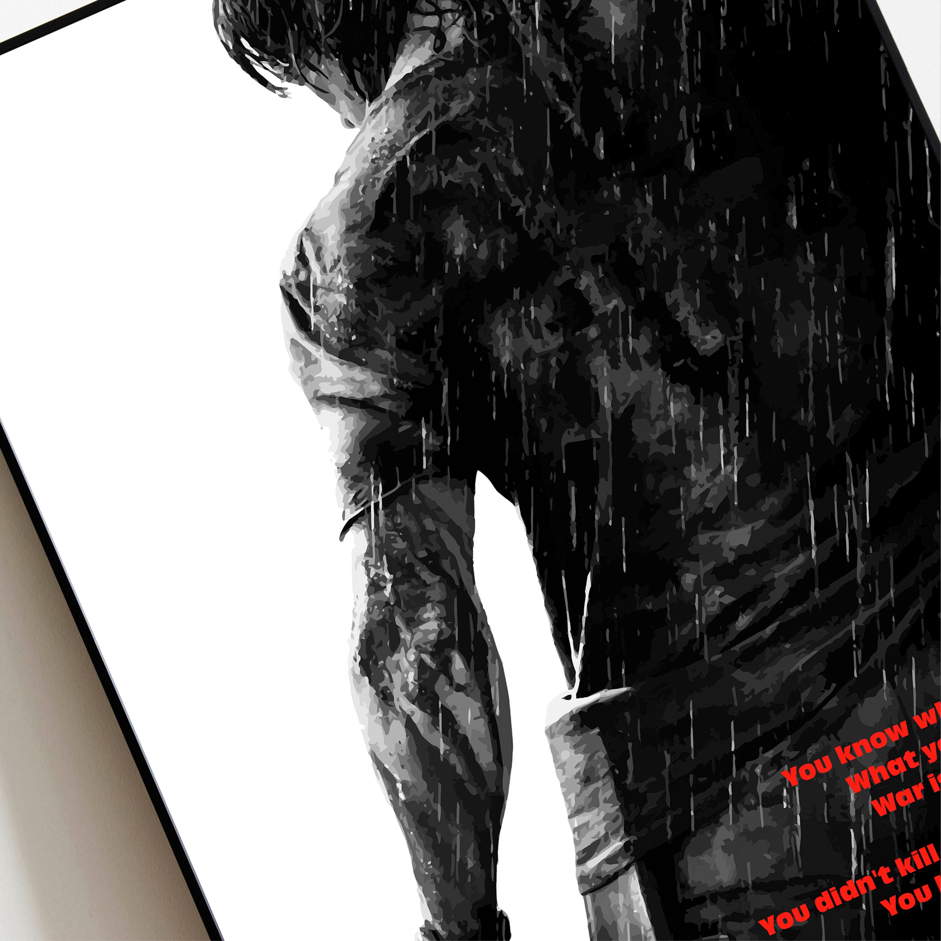 John Rambo Rambo 4 Inspired Vector Art A3 Poster Digital Etsy