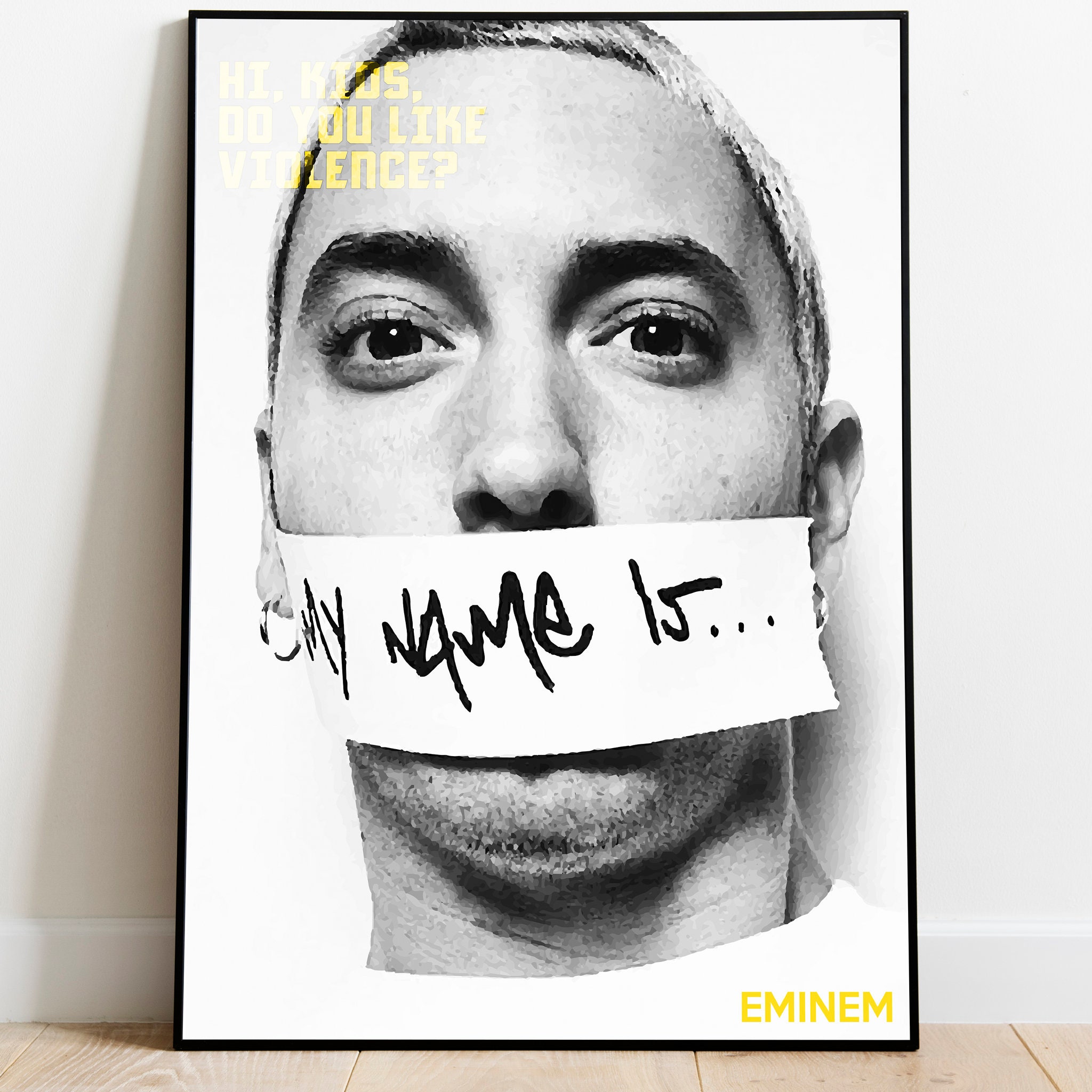 Eminem Rapper A3 Wall Art Poster American Rapper Rap Music Icon Vector ...