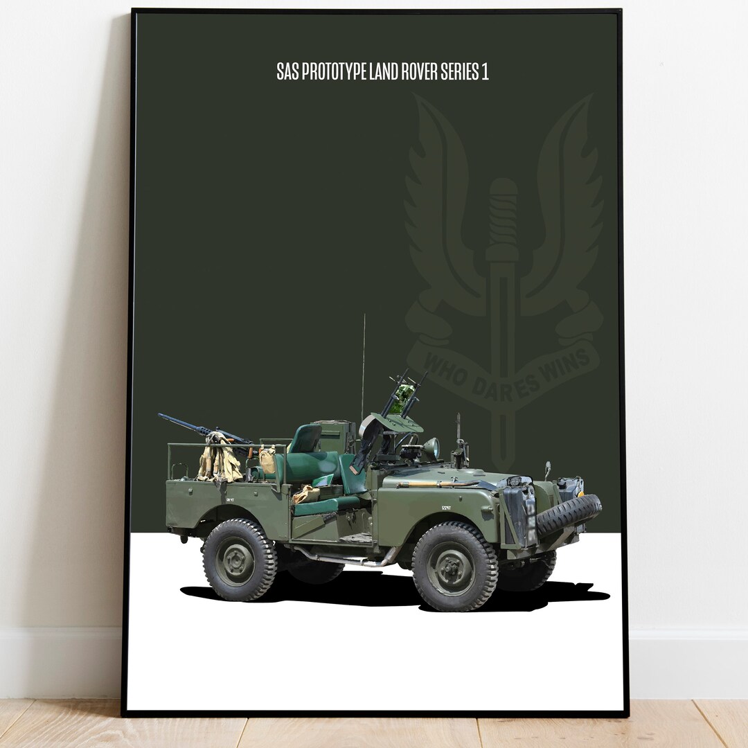 SAS Prototype Land Rover Series 1 Vector Poster Who Dares Wins Pilgrims ...