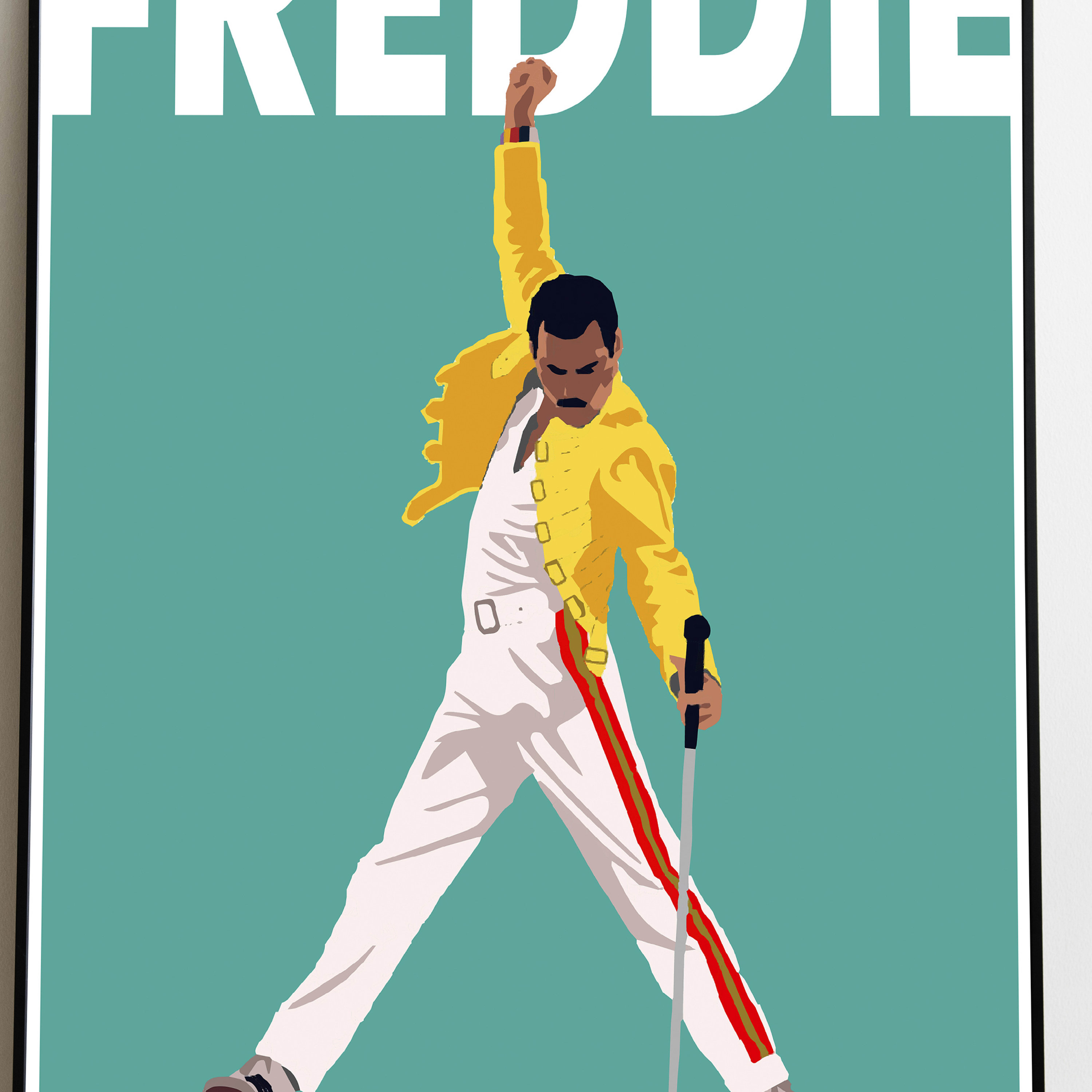 Queen Freddie Mercury Iconic Wall Art of a Music Legend Vector A3 Art ...