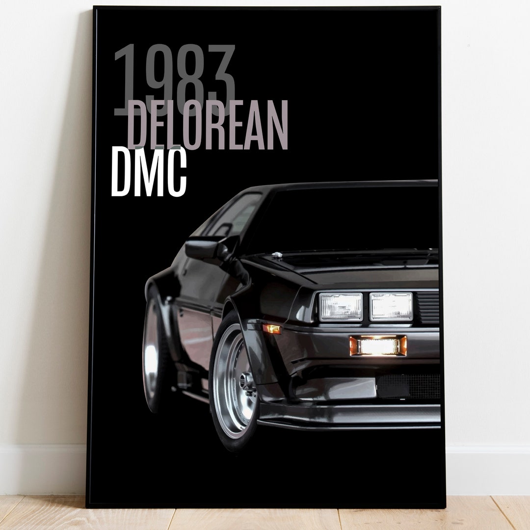 The Iconic 1983 Delorean DMC Vector Classic Car Poster Vector A3 Back ...