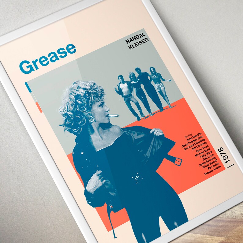 Grease Poster Grease Movie Retro Movie Movie Print High Quality Olivia ...