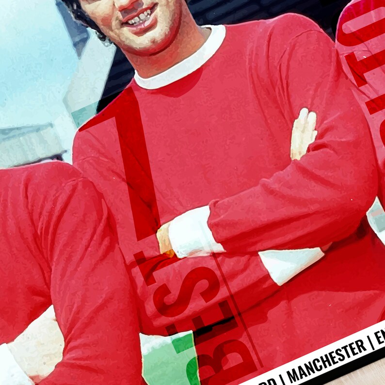 Vector Art Poster Footballing Legends Nobby Stiles No6 George Best No7 ...