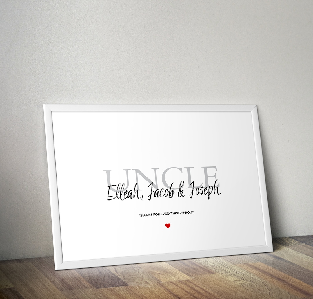 Uncle Wall Gift Customised Uncle Gift Uncle Print Poster Wall Decor for ...