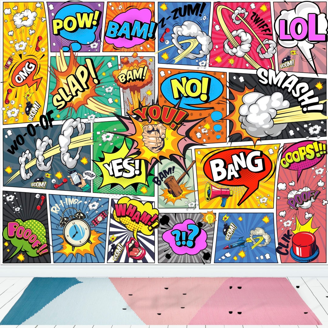 Comic Theme Gaming Room, Custom Art, Personazlied Name Decal Sticker ...