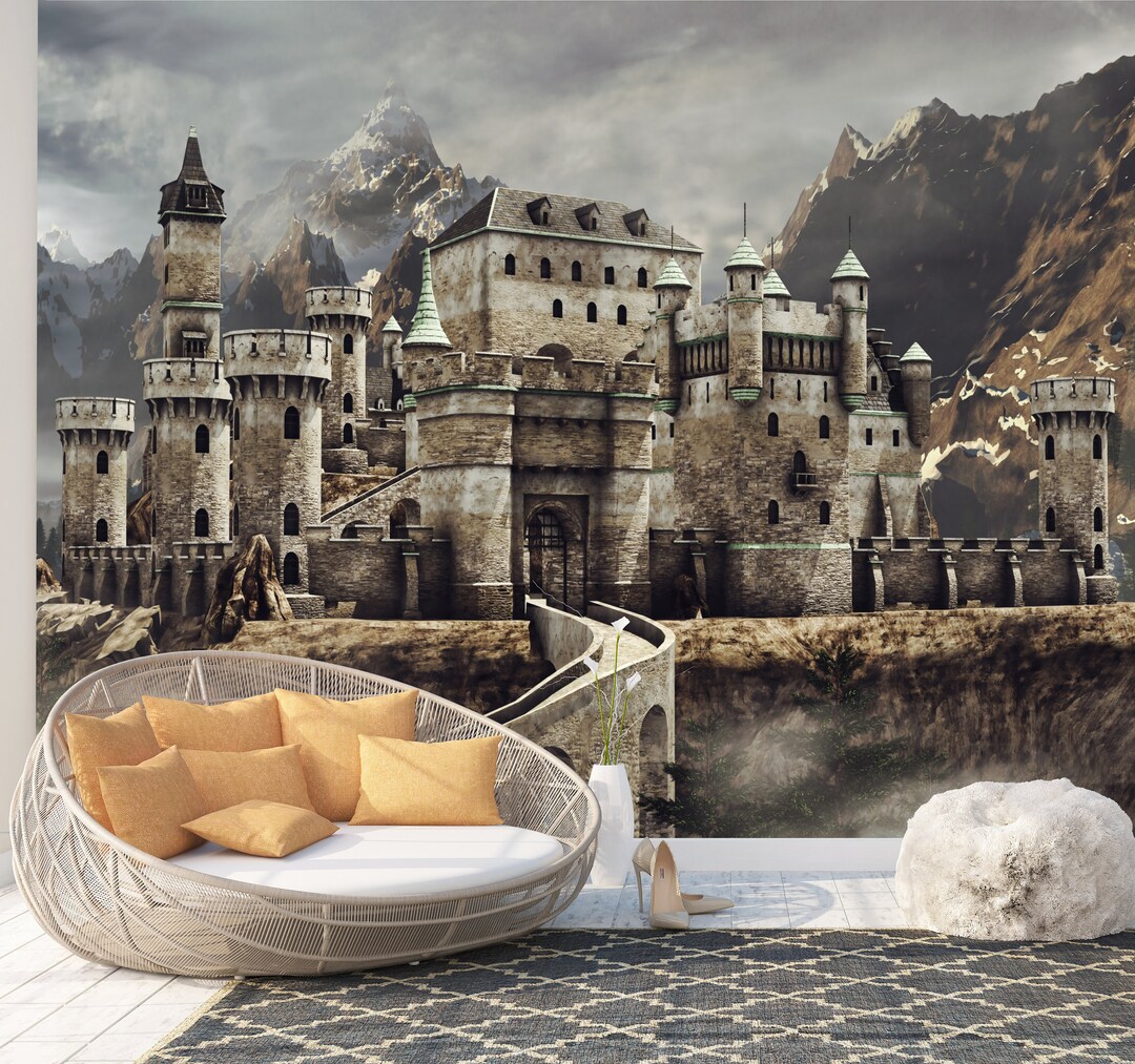 Fantasy Castle Paint Novel Art Print Photomural Wallpaper Mural Easy ...