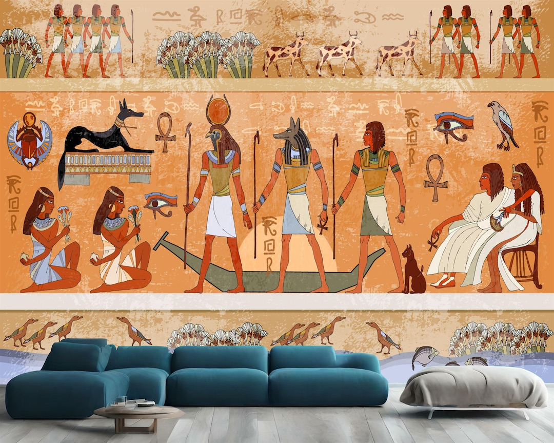 Ancient Egyptian Pharaonic Ceremony Vintage Wall Gift, Art Print ...
