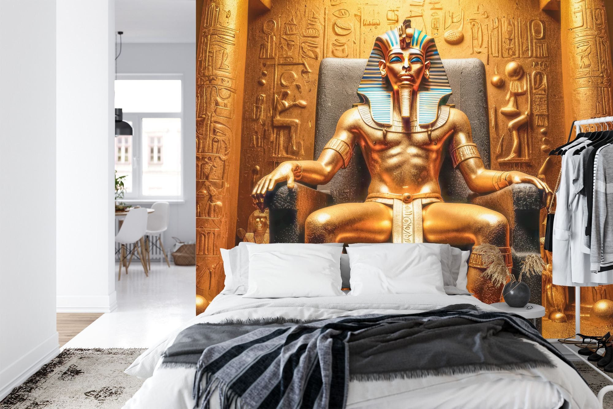 Tutankhamun Golden Throne Wallpaper Mural, Peel and Stick Art Print - Etsy
