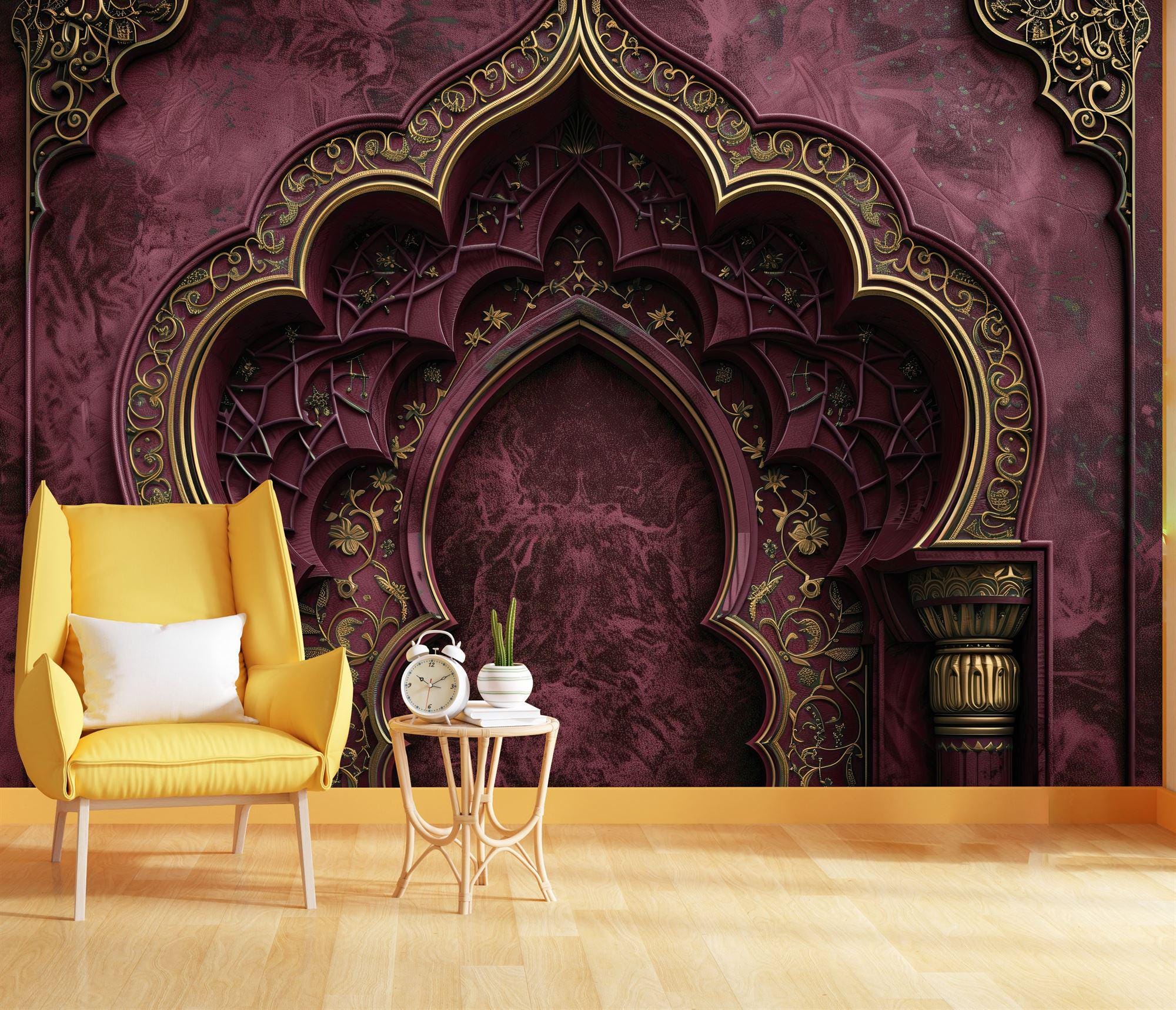 Wallpaper, Islamic Arches Wall Decal, Arabian Nights Decor, Removable ...