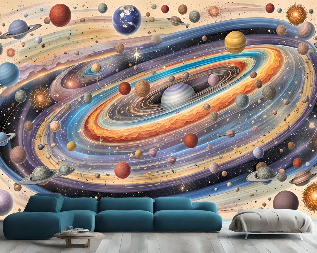 Planets Galaxy Space Outer Space Gift for Kids, Art Print Photomural ...
