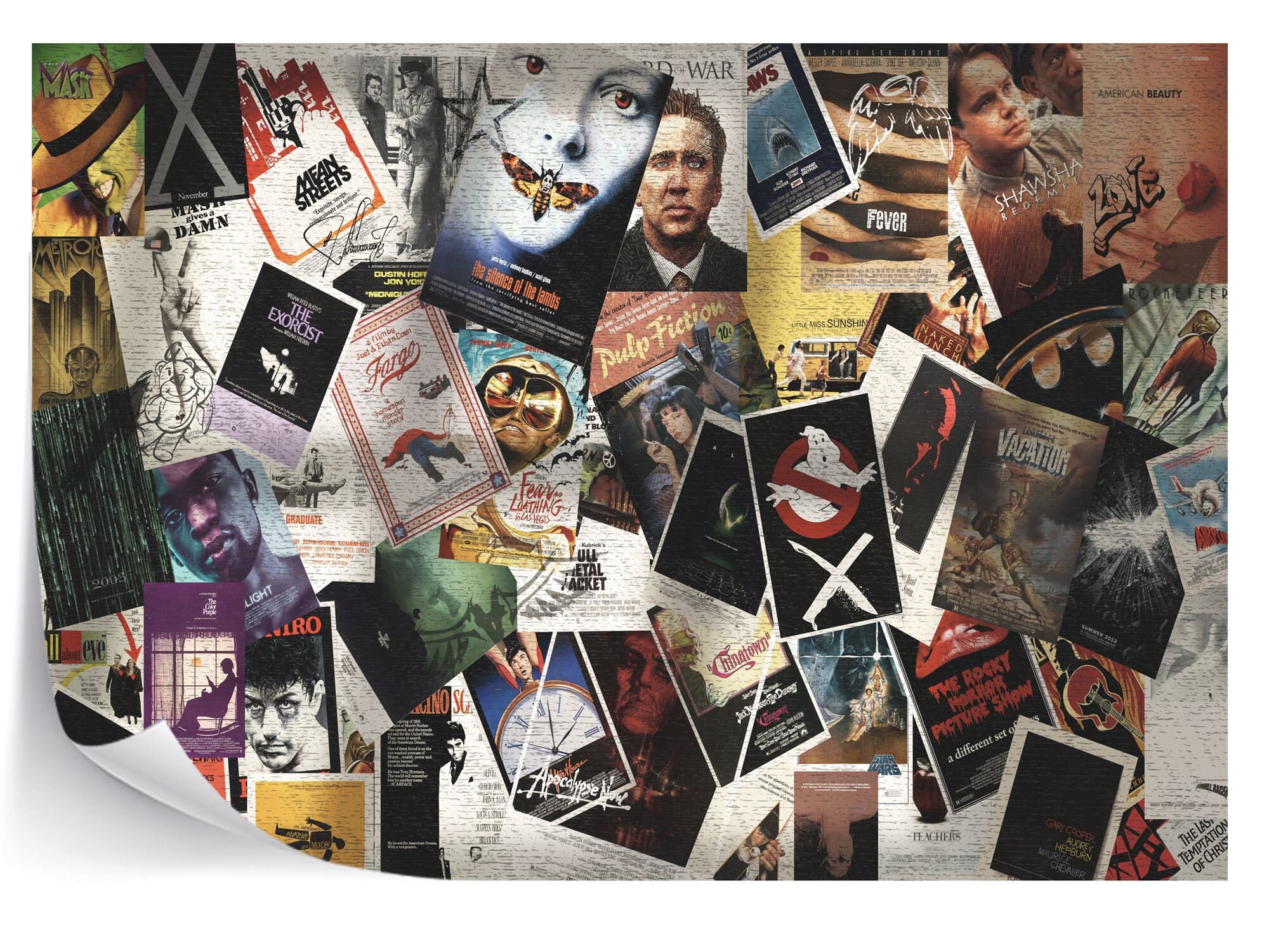 Movie Posters Collage Home Theater TV Room Gift Art Print Photomural ...