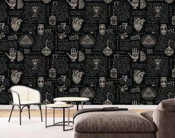 Gothic Style Wall Mural Occult Wall Mural Mystical Wallpaper Mural With ...