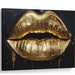 Golden Lips Abstract Canvas Print, Modern Wall Art - Etsy