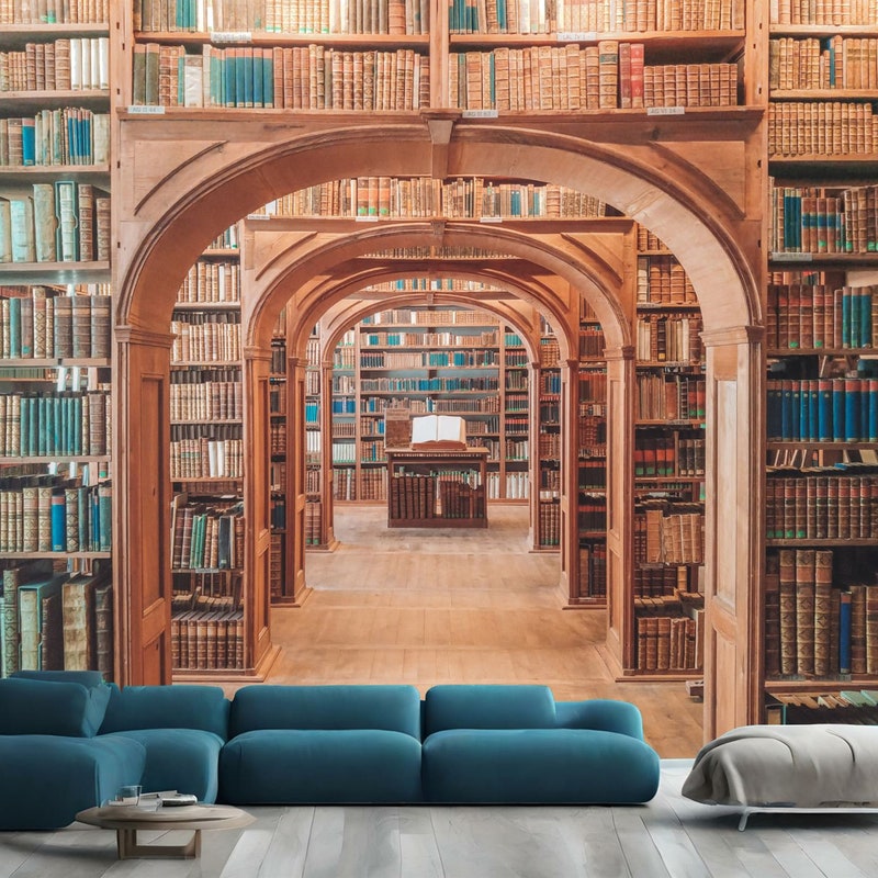 Library Wallpaper - Etsy