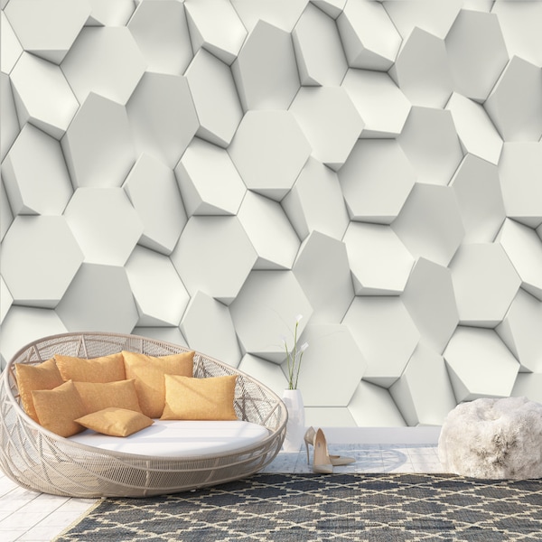 Hexagon Wall Decal - Etsy UK