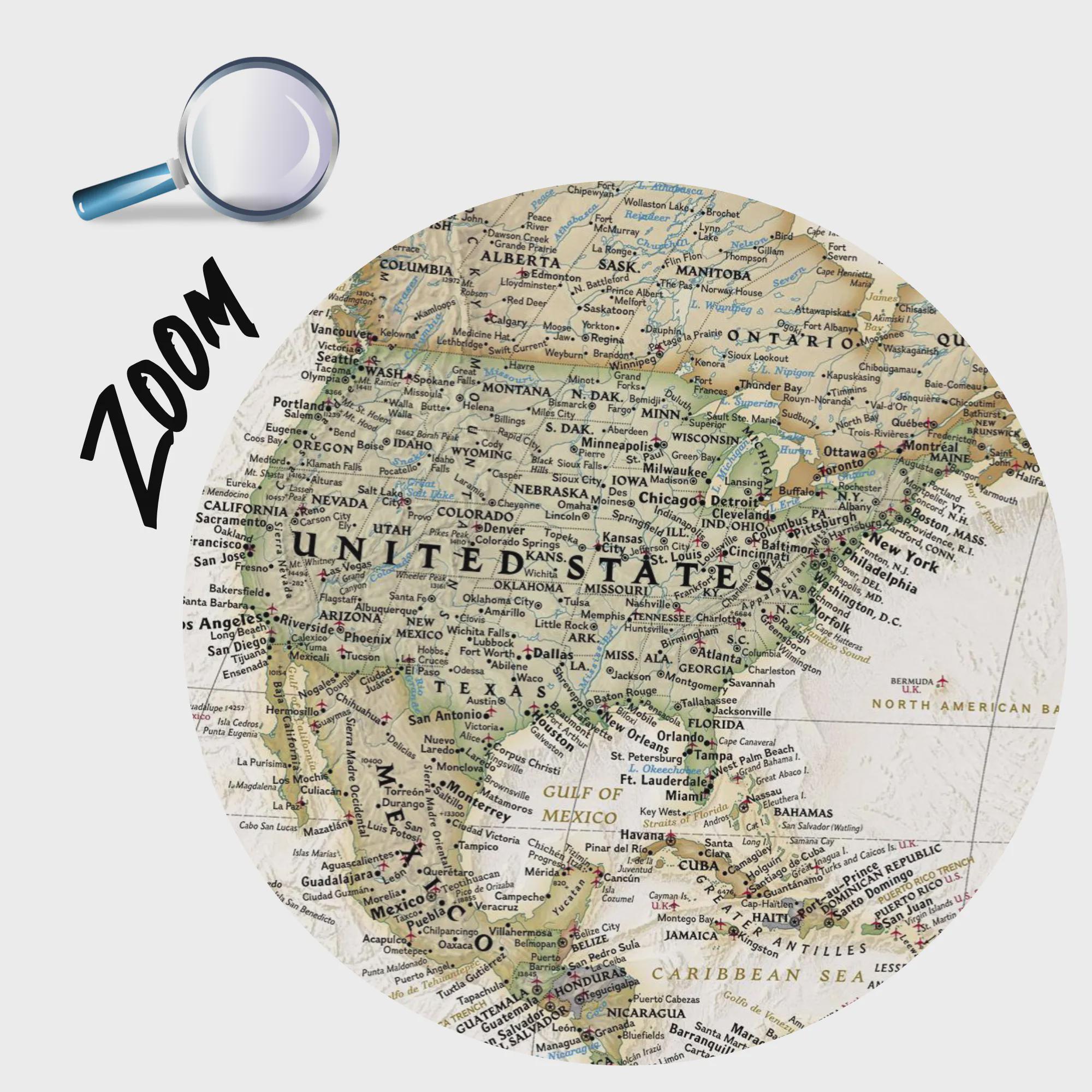 Executive National Geographic World Map Wallpaper Mural, Peel and Stick ...
